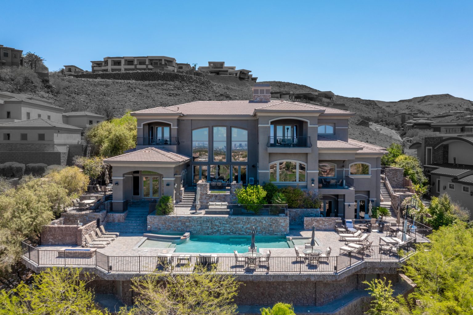1520 MacDonald Ranch Dr Aerials-113 bw - Luxury Homes Las Vegas